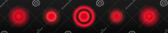 Neon Circle Glowing Dot. Round Transparent Colored Neon Red Point Stock ...