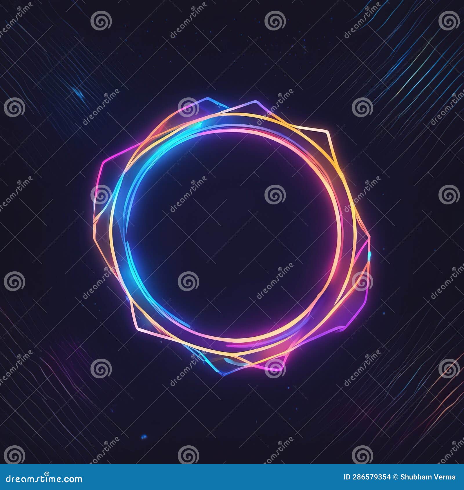 Neon Circle Light Background Stock Illustration - Illustration of shape ...