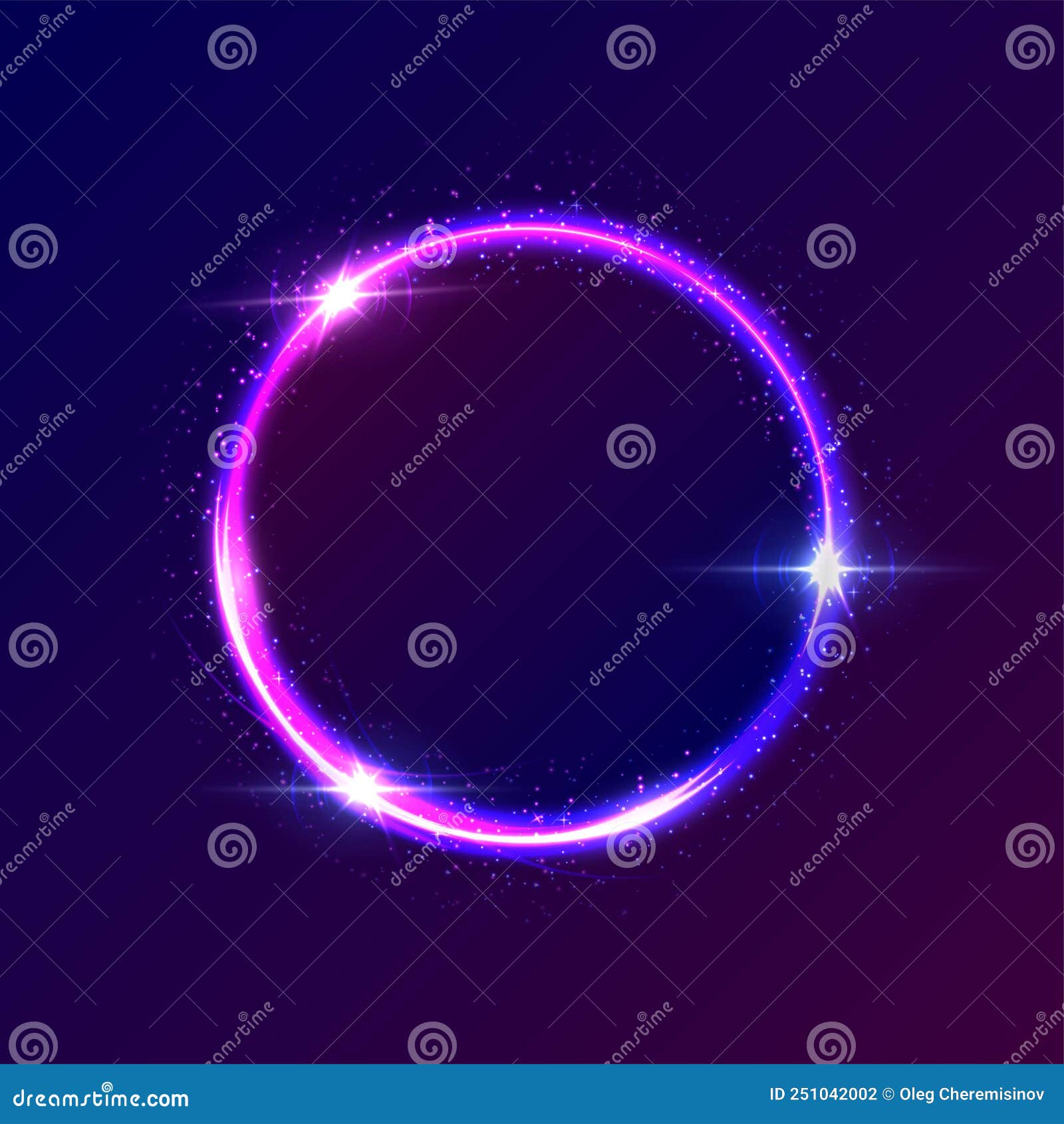 Neon Circle Light Effect and Particles Glow, Abstract Magic Flare ...