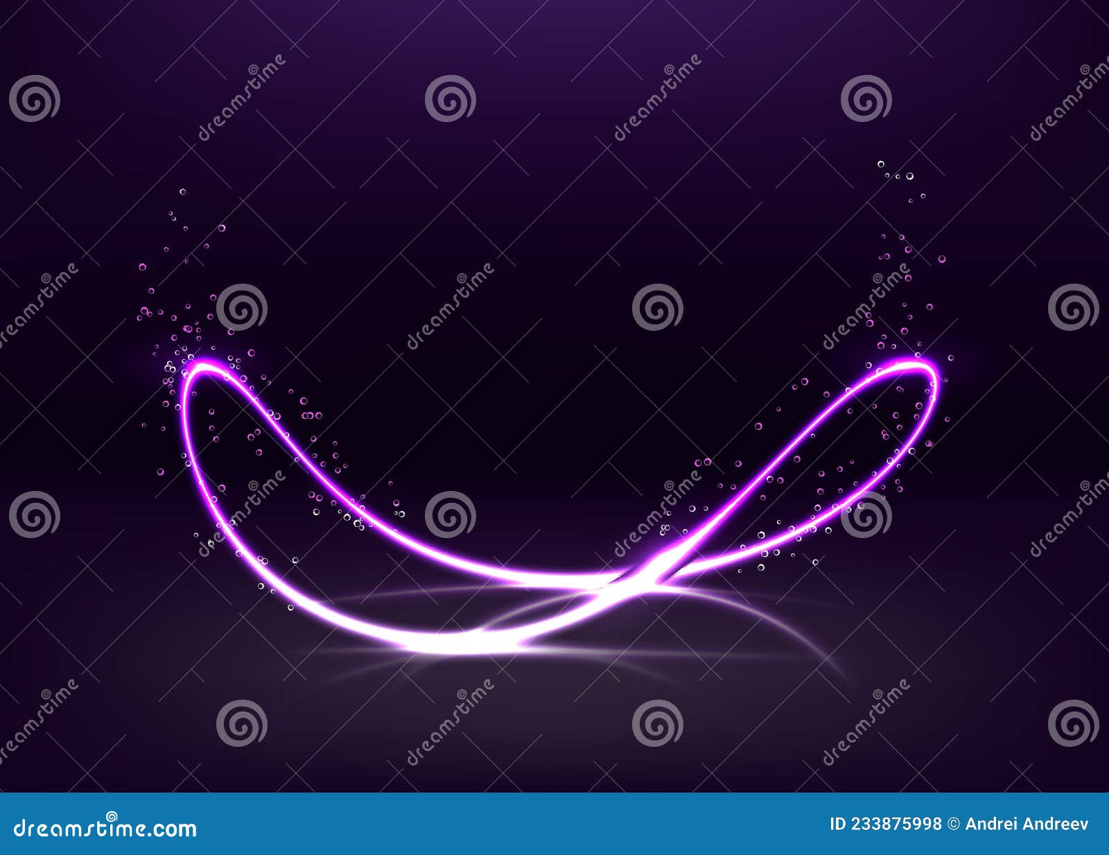 Neon Circle Light Line on Ground Stock Vector - Illustration of ...