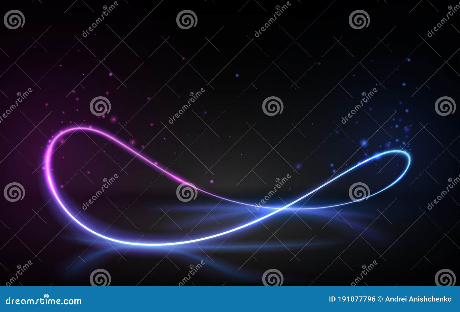 Neon Circle Light Line on Ground Stock Vector - Illustration of glowing ...