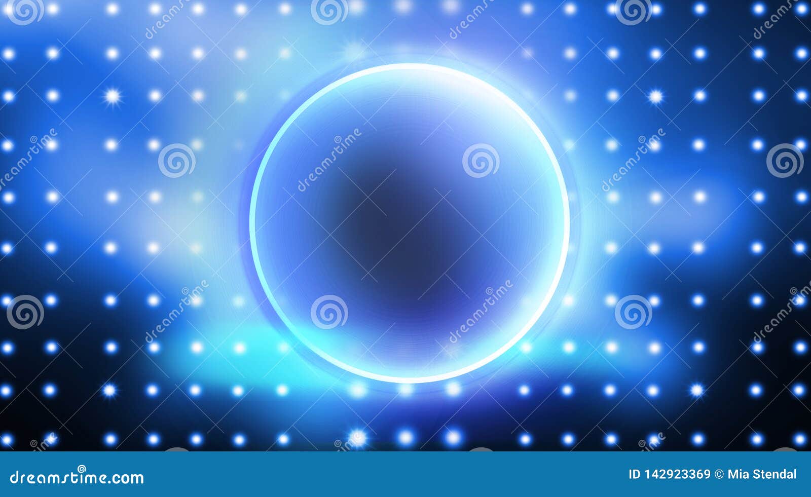 Neon Circle, Neon Lights. Neon Circle with Spotlights. Abstract Light ...