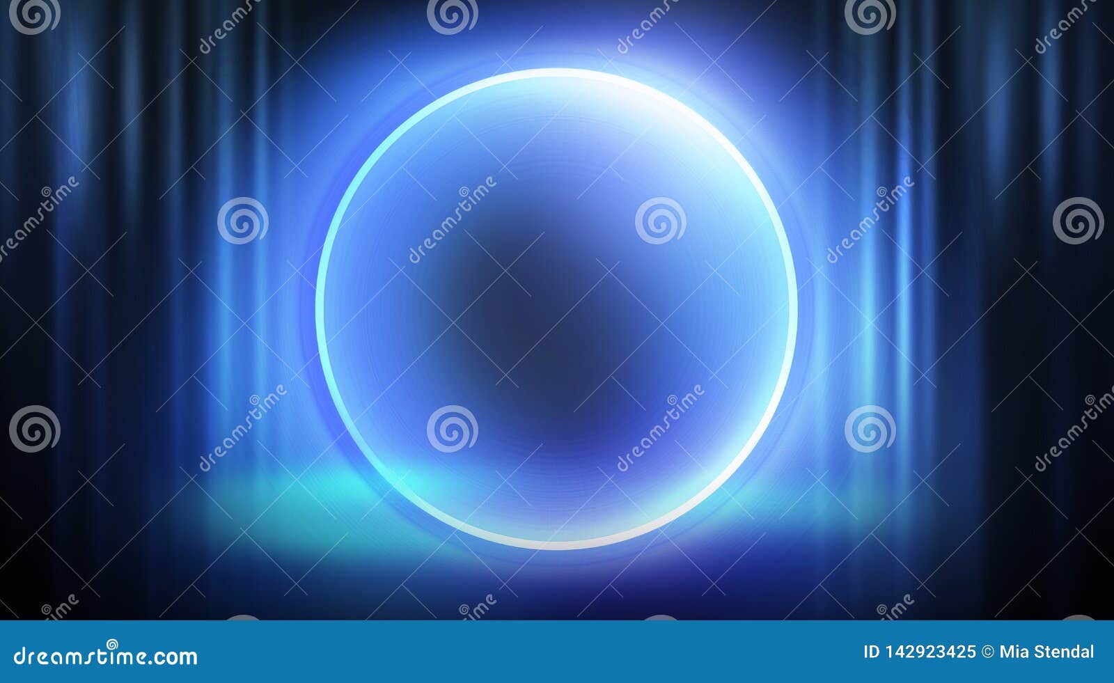 Neon Circle, Neon Lights. Neon Circle with Spotlights. Abstract Light ...