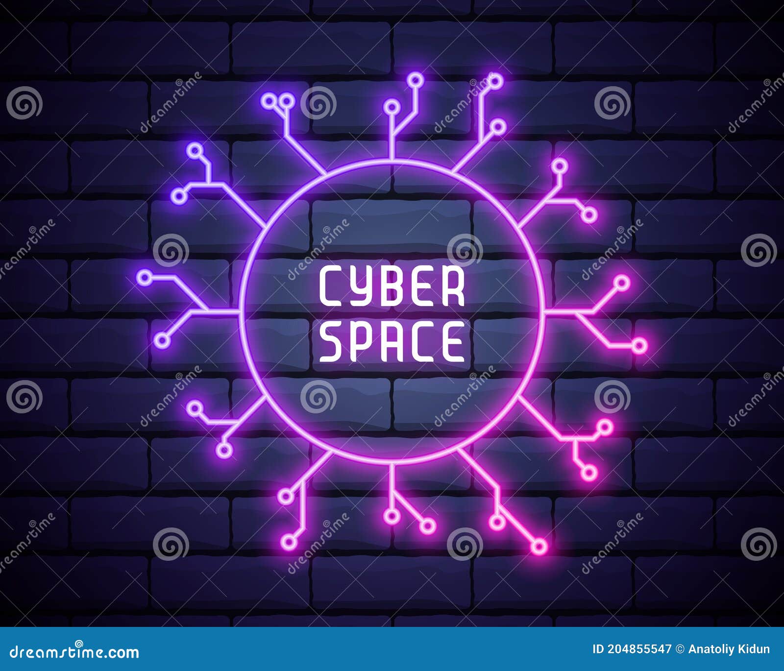 Neon Circle Pattern Glowing for Advertisement and Banner.Cyber Circle ...