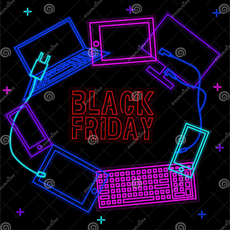 Neon circle of technics stock vector. Illustration of design - 103417645