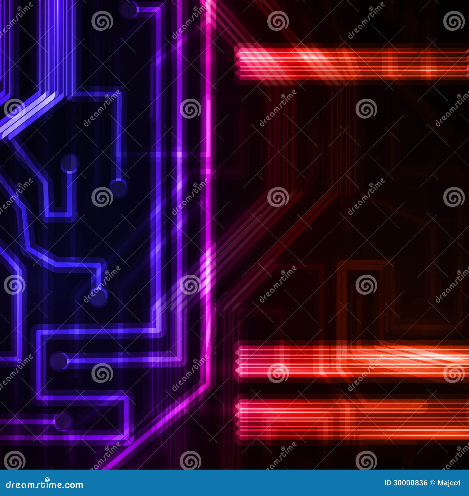 Neon circuit board. stock vector. Illustration of electrical - 30000836