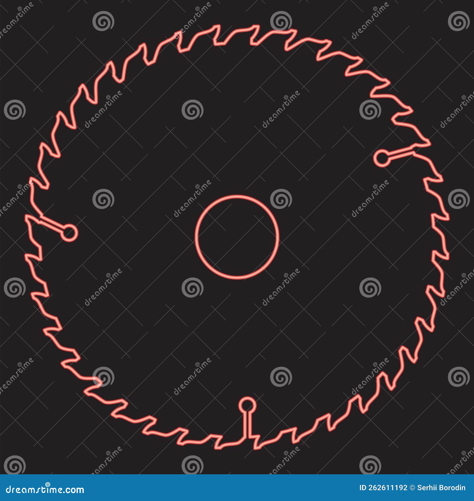 Neon Circular Disk Red Color Vector Illustration Image Flat Style Stock ...