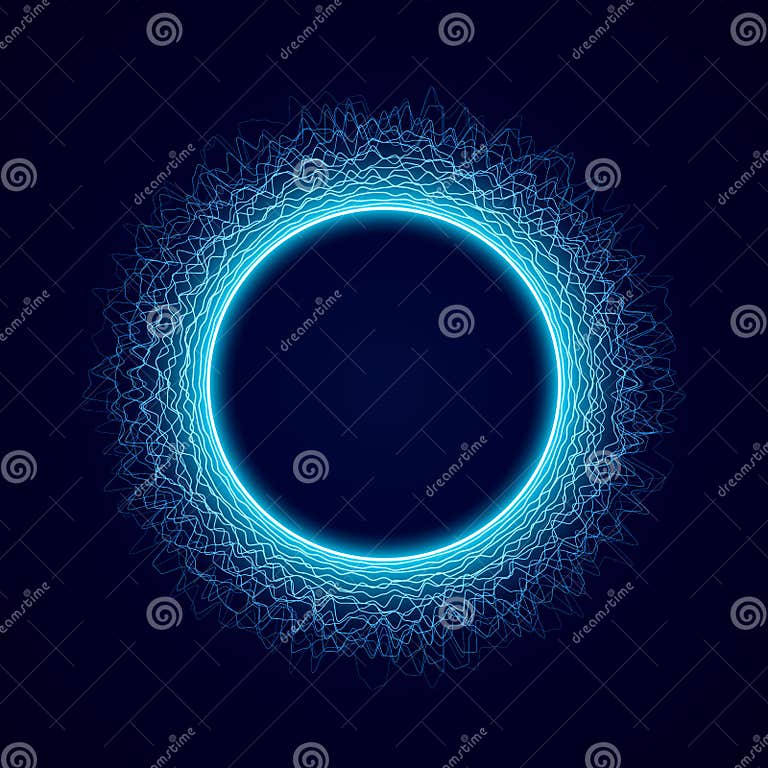 Neon Circular Shape of Soundwave Form. Audio Equalizer. Sound Impulse ...
