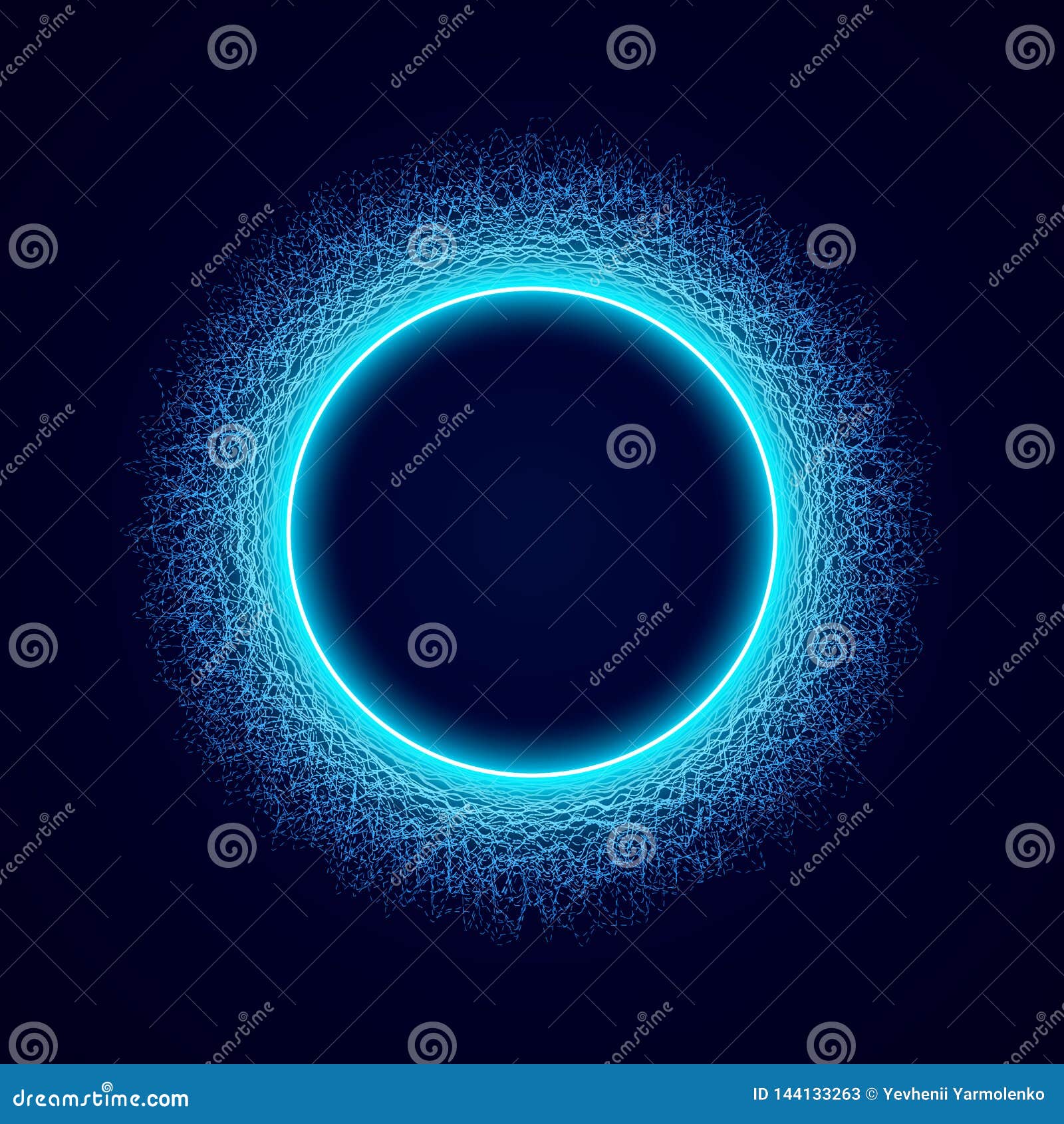 Neon Circular Shape of Soundwave Form. Audio Equalizer. Sound Impulse ...
