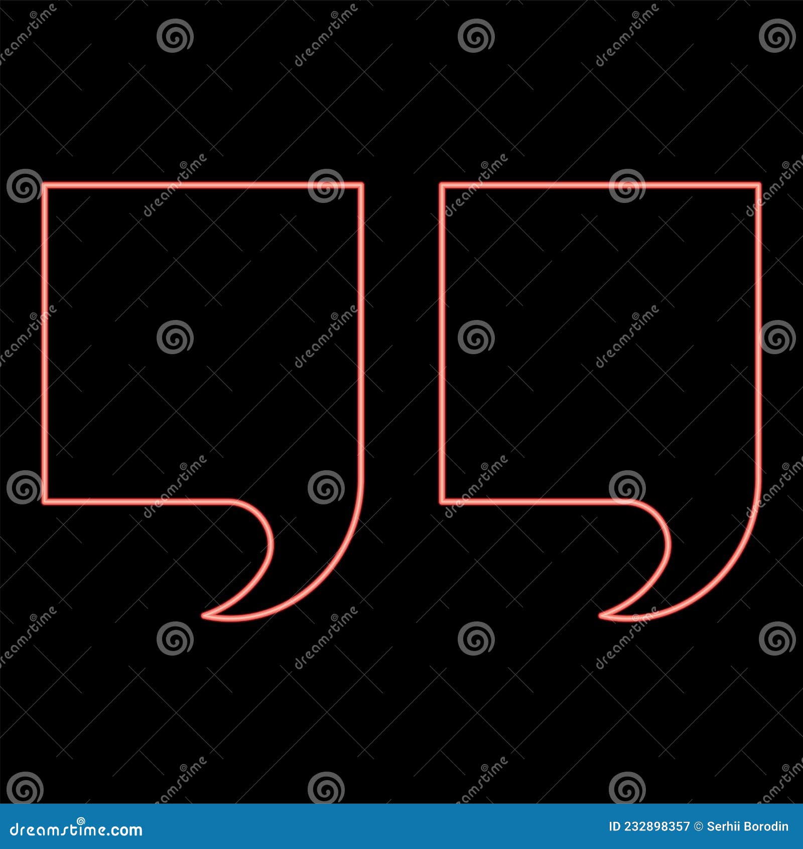 Neon Citation Red Color Vector Illustration Flat Style Image Stock ...
