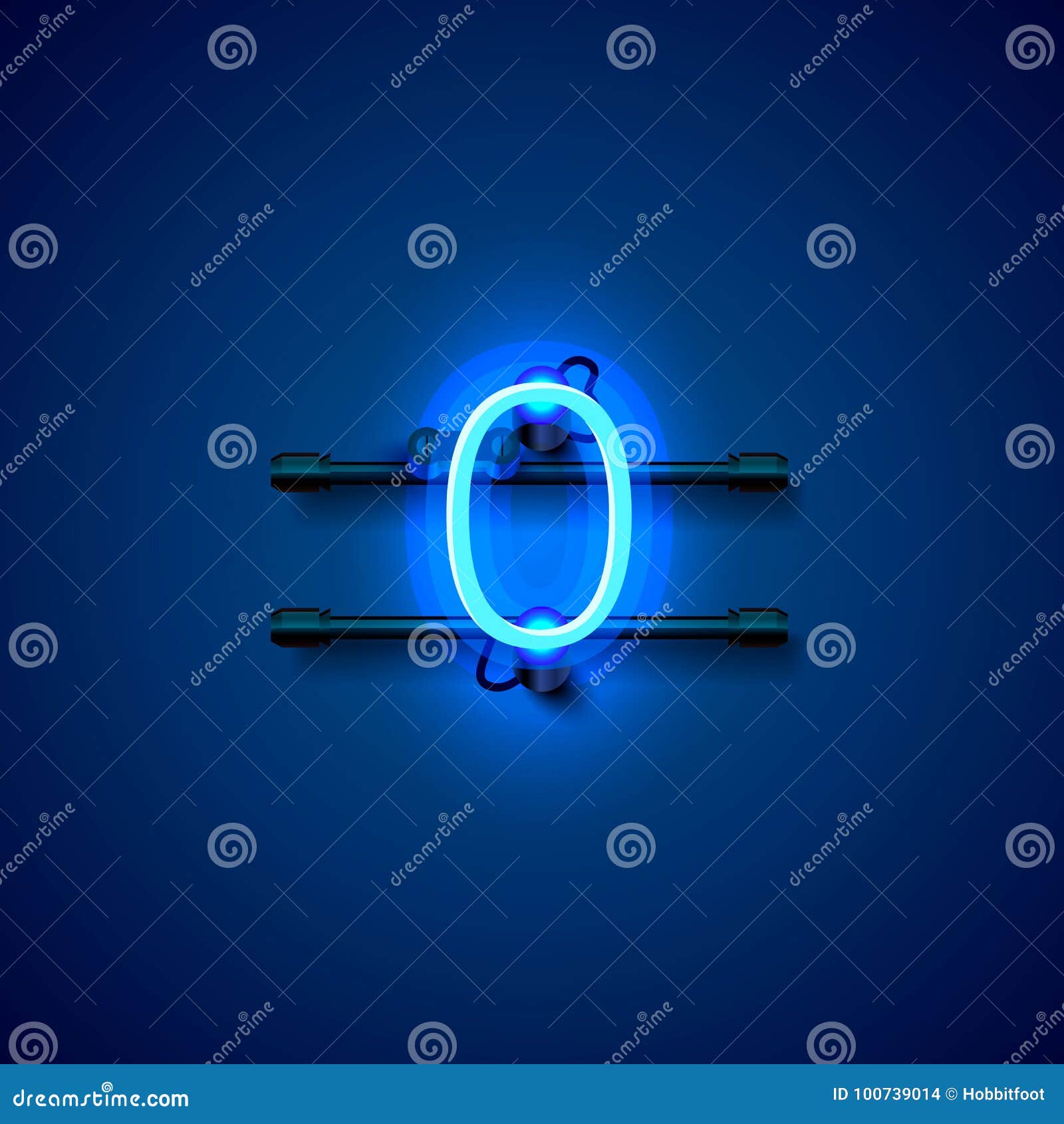 Neon City Font Sign Number 0, Signboard Zero. Stock Vector ...