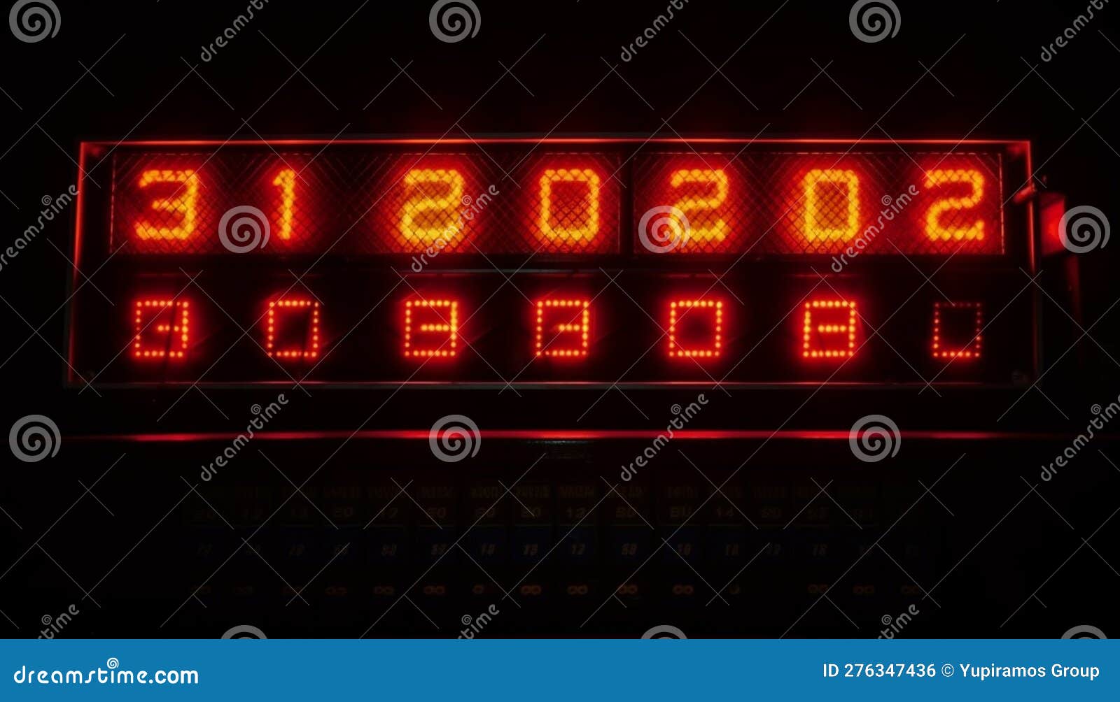 Neon Clock Showing Countdown, Illuminated by Electricity Generated by ...