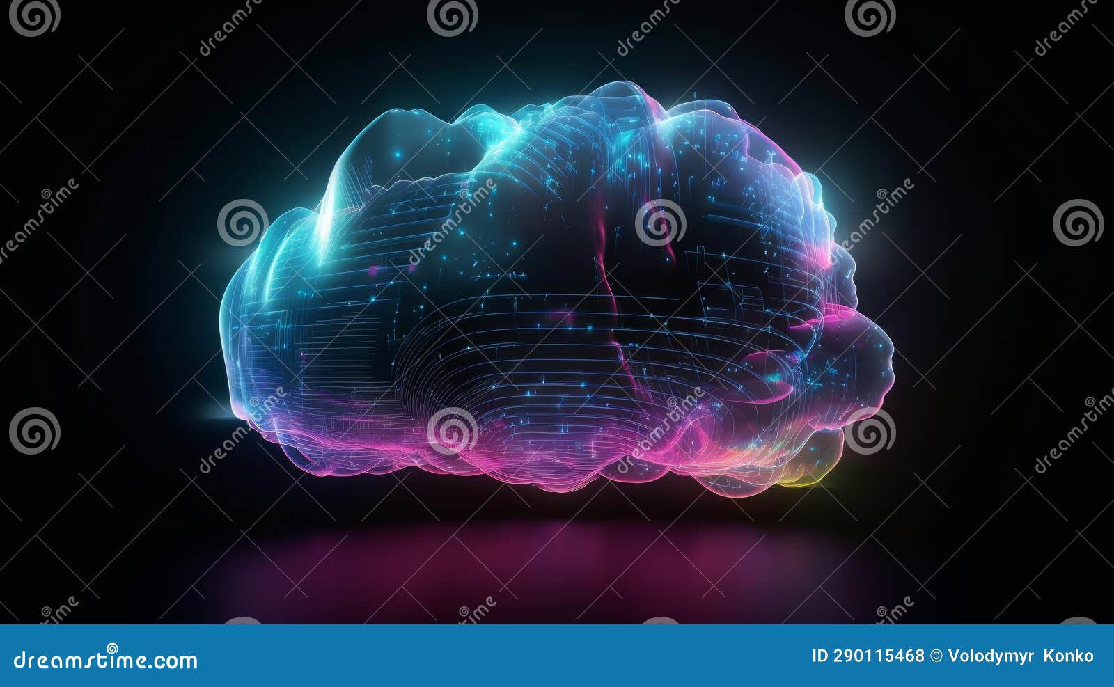 Neon Cloud Computing Technology Concept. Generative Ai Stock Photo - Image of cloud, computing ...