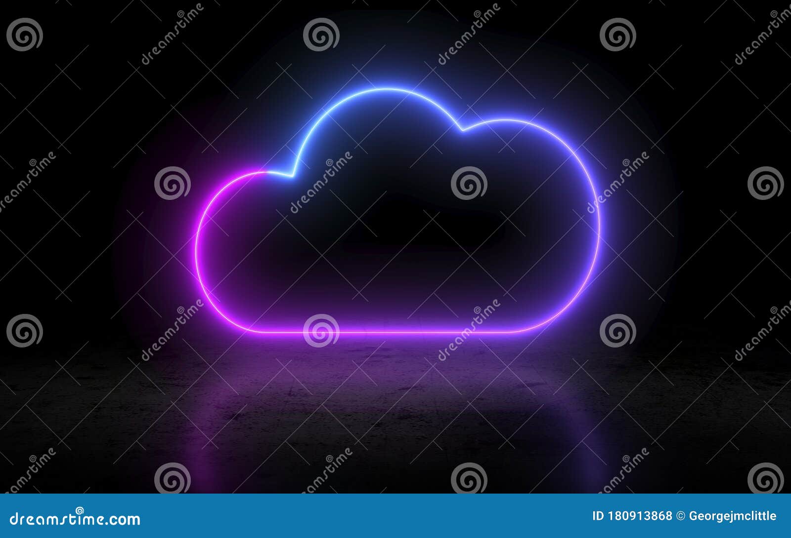 Neon Cloud Sign Vector Isolated On Brick Wall. | CartoonDealer.com ...