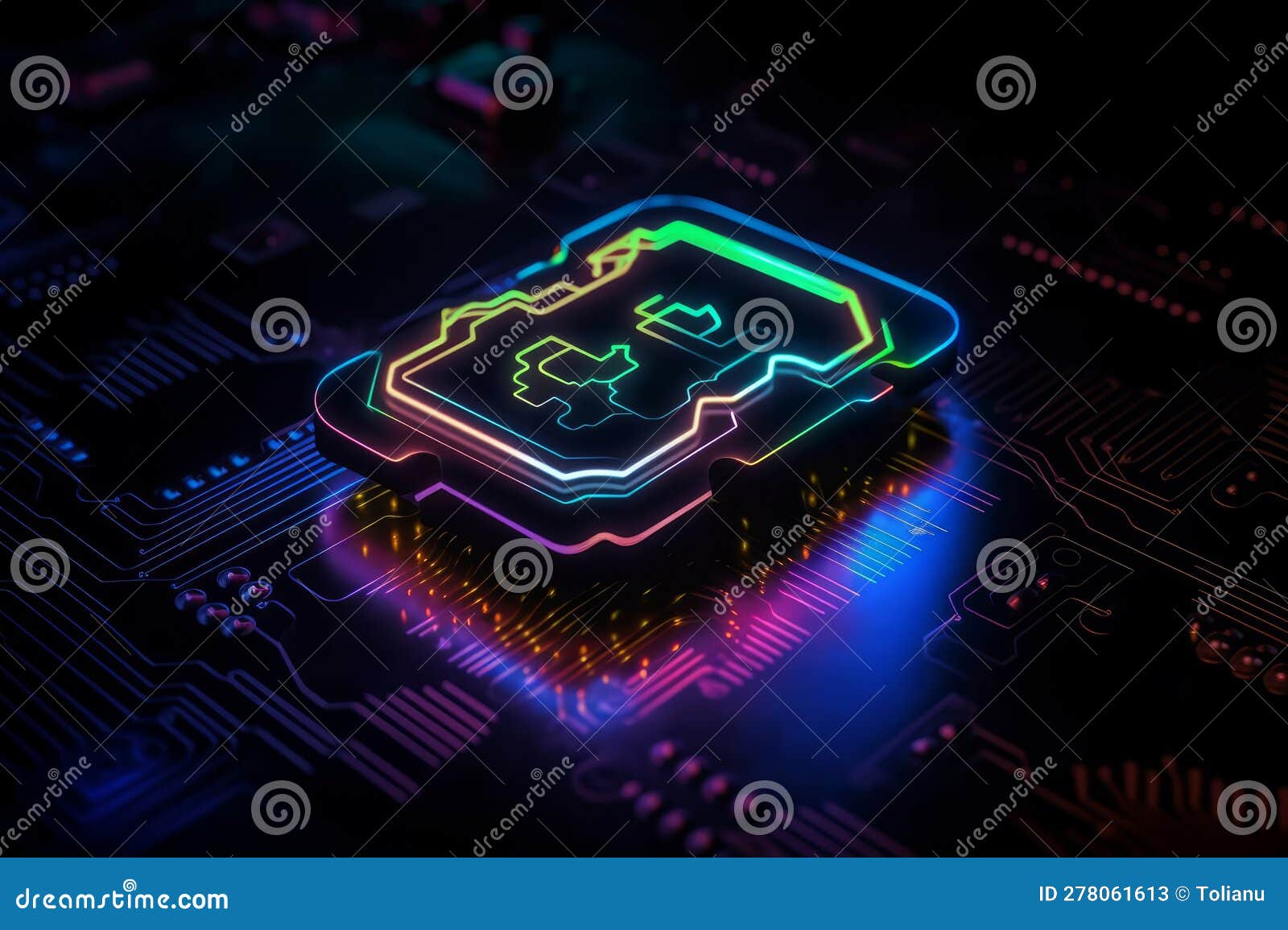 Neon Cloud & Microchip: a Futuristic IoT Integratio Stock Illustration ... Neon Cloud & Microchip: a Futuristic IoT Integratio Stock Illustration ...