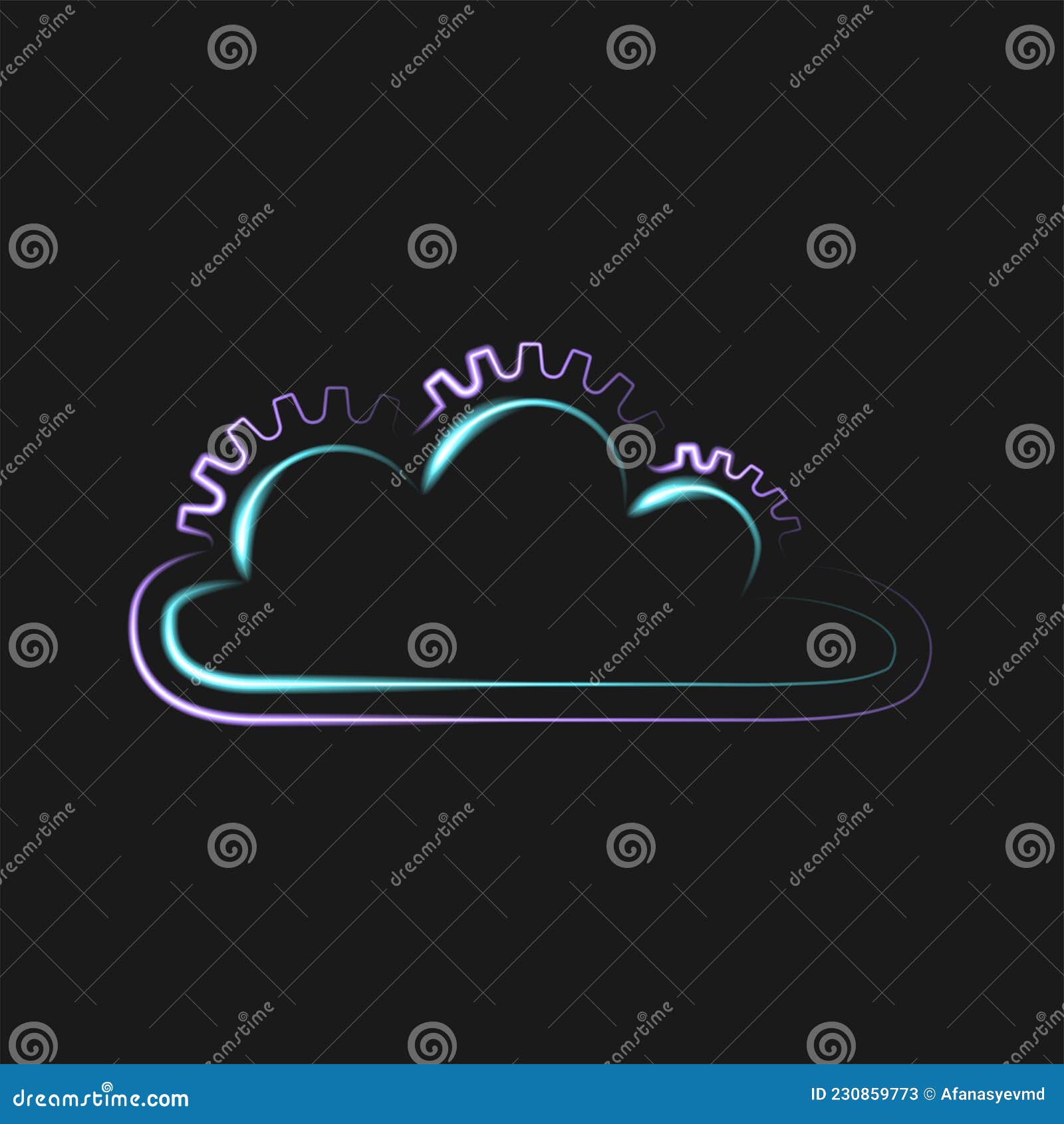 Neon Cloud Technology Icon, Logo. Technology, Packaged Software ...