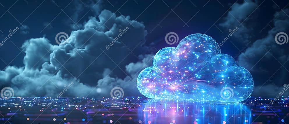 Neon Cloudscape: the Digital Frontier. Concept Technology, Future, Neon ...