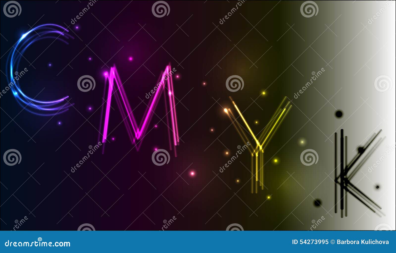 Neon CMYK model stock illustration. Illustration of yellow - 54273995