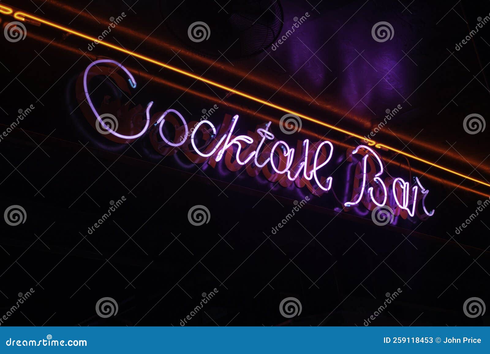Neon cocktail bar sign stock image. Image of lights - 259118453