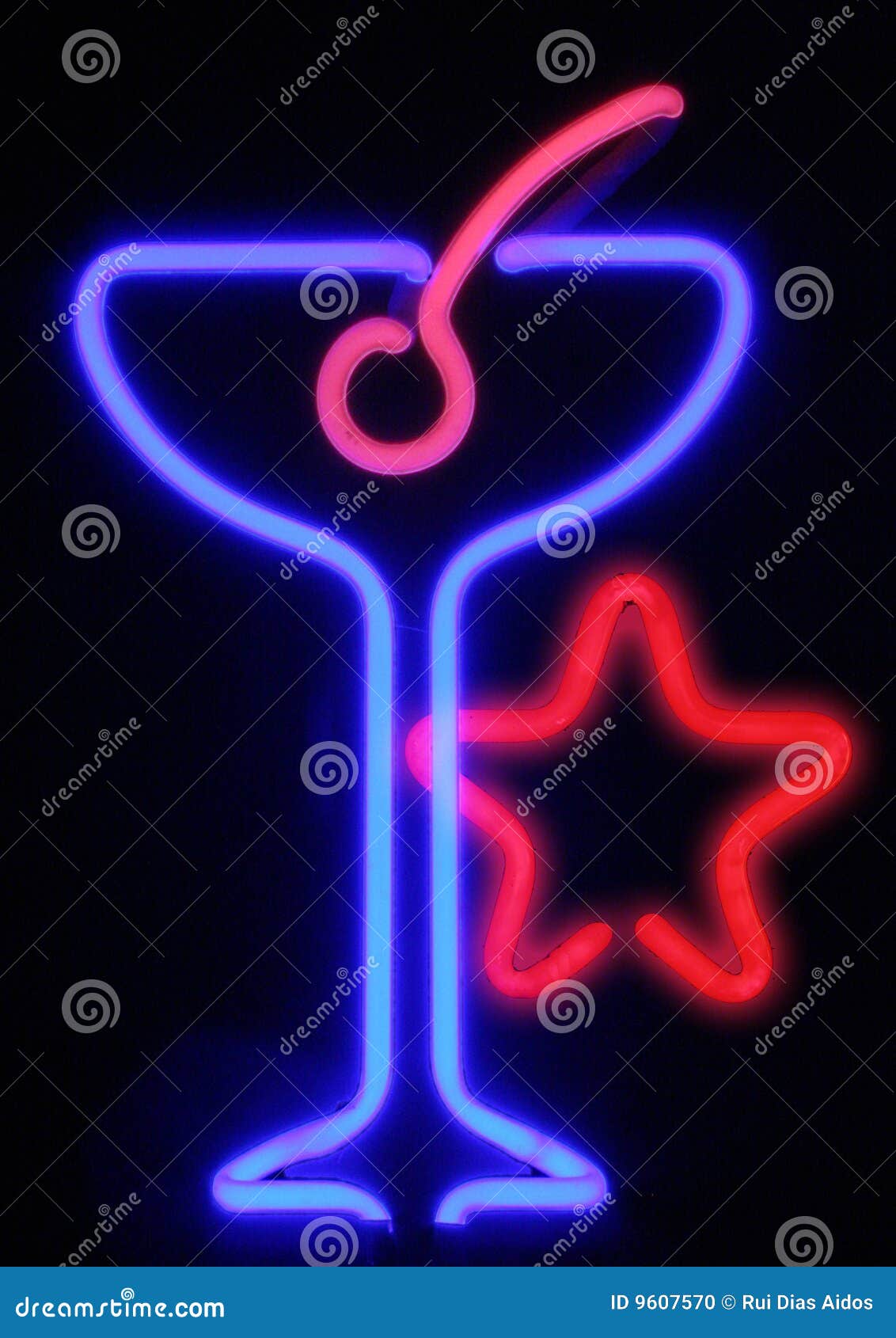 Neon cocktails stock photo. Image of cherry, light, fluorescent - 9607570