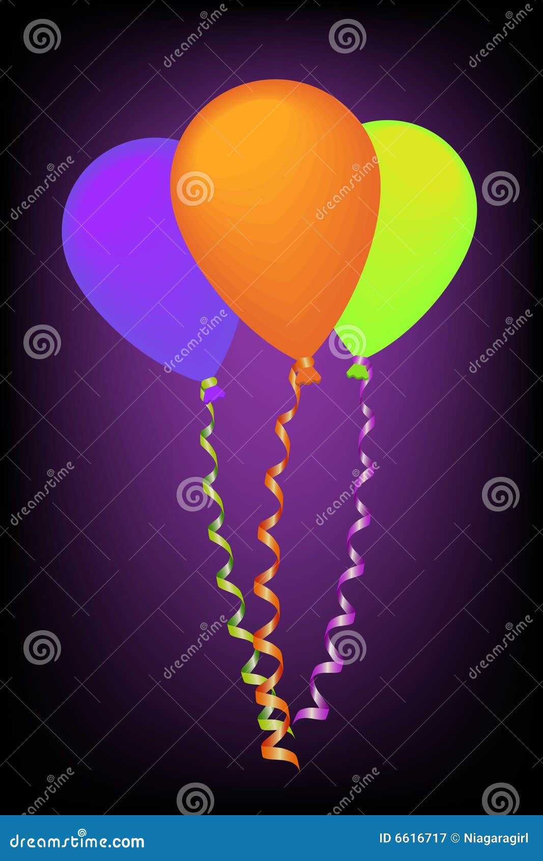 Neon Color Balloons with Ribbons Stock Vector - Illustration of ...