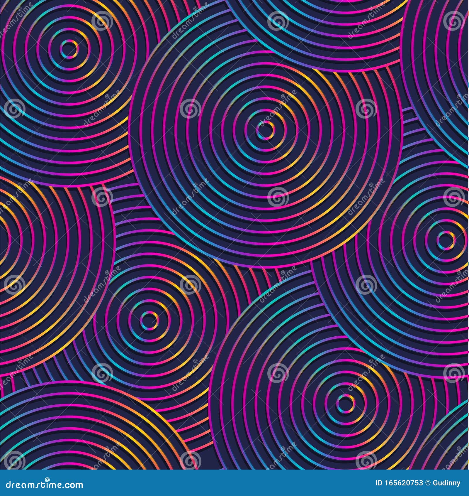 Neon color circle pattern stock vector. Illustration of line - 165620753