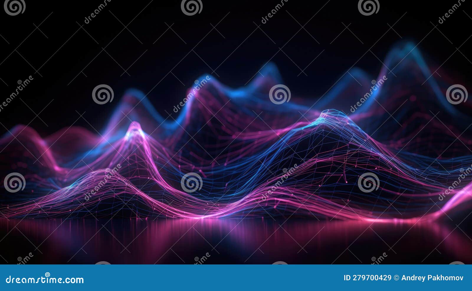 Neon Color Fluctuation. a Series of Optical Streams Stock Illustration ...