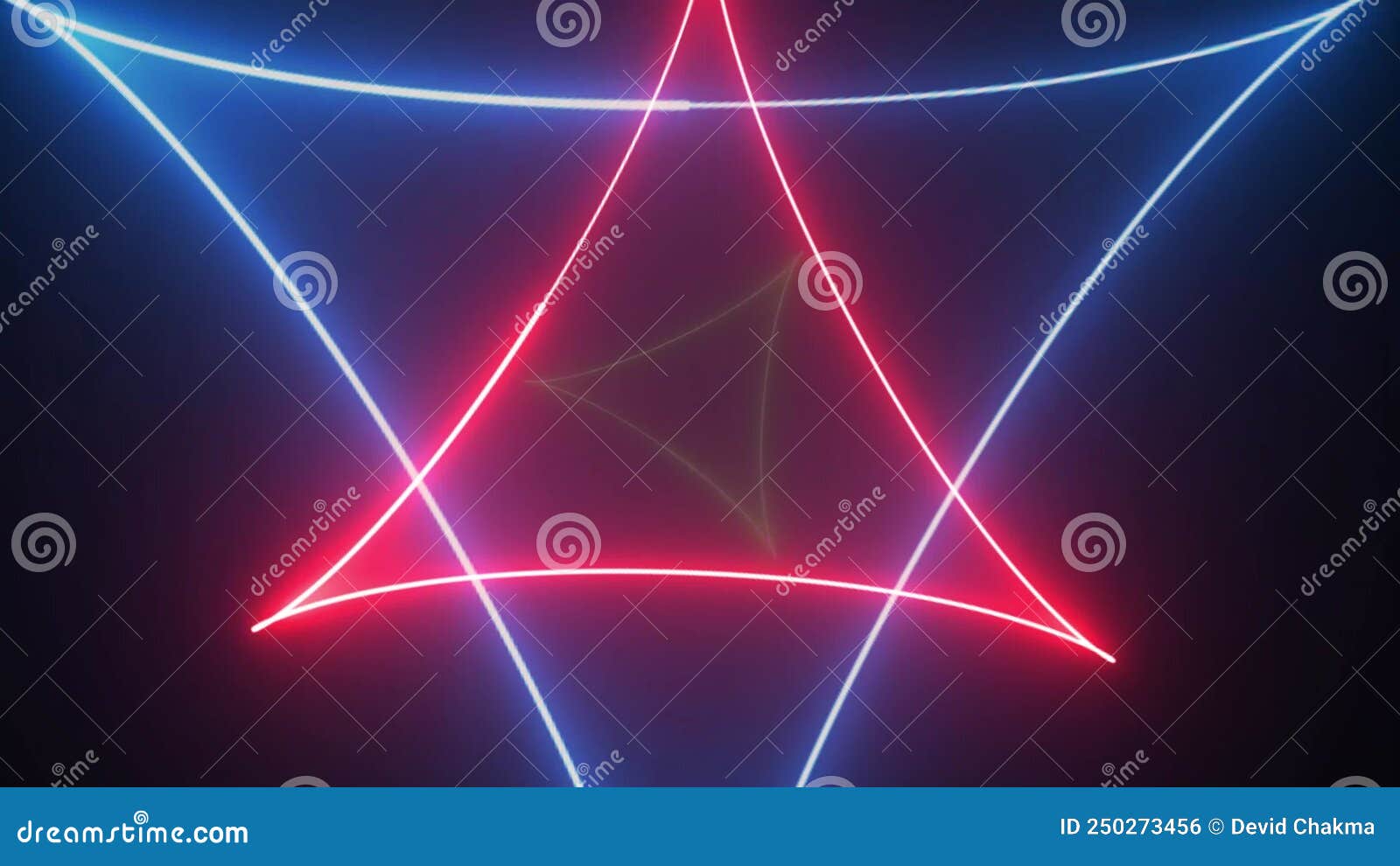 Neon Color Loop. Blue, Red and Green Neon Color Tunnel Triangle ...