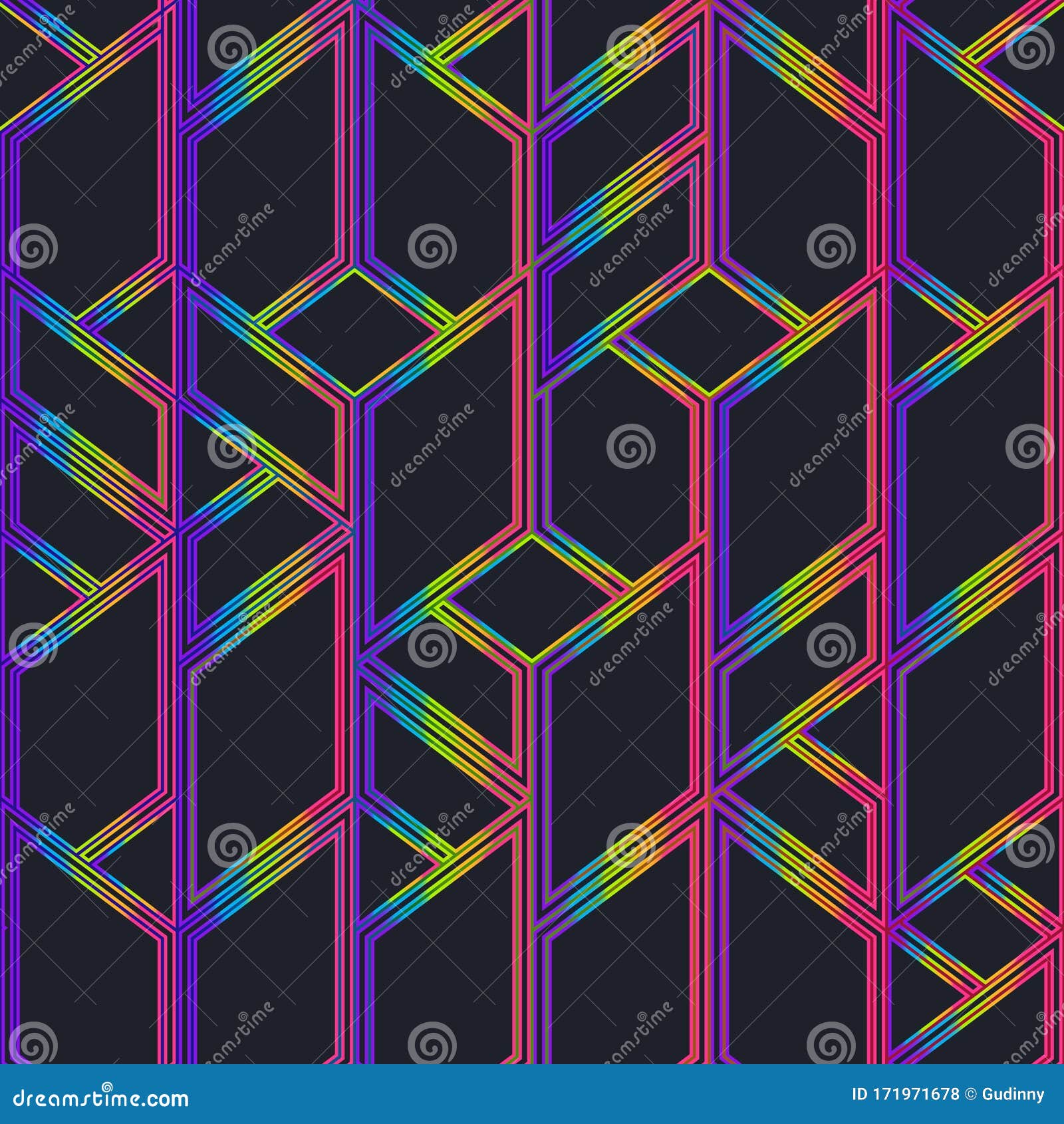Neon Color Mosaic Seamless Pattern Stock Vector - Illustration of ...