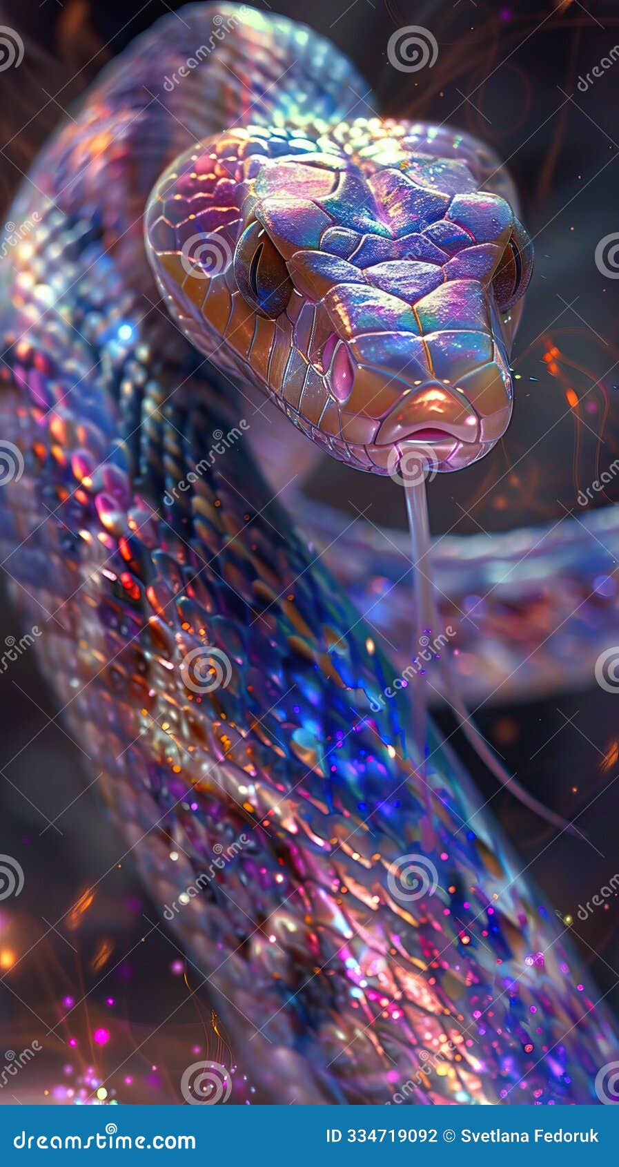 Neon color snake image stock illustration. Illustration of darkness ...