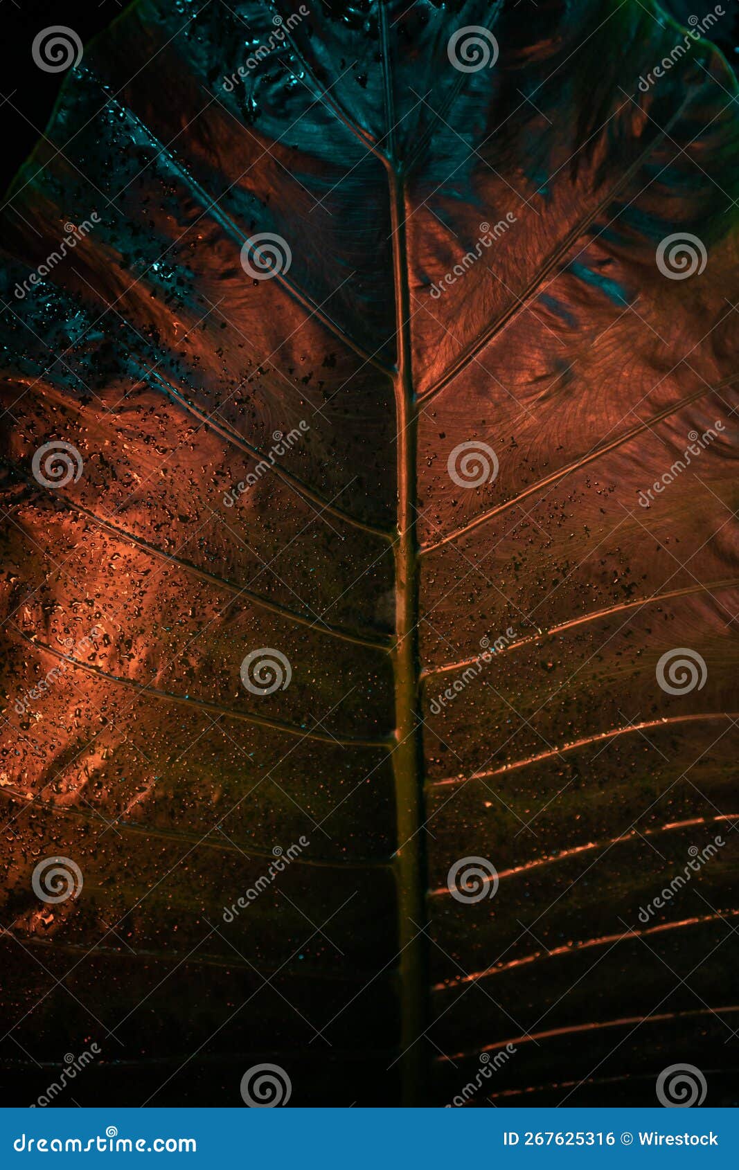Palm Leaves Under Neon Lighting, Tropical Leaves Backgroud Stock Photo ... Palm Leaves Under Neon Lighting, Tropical Leaves Backgroud Stock Photo ...