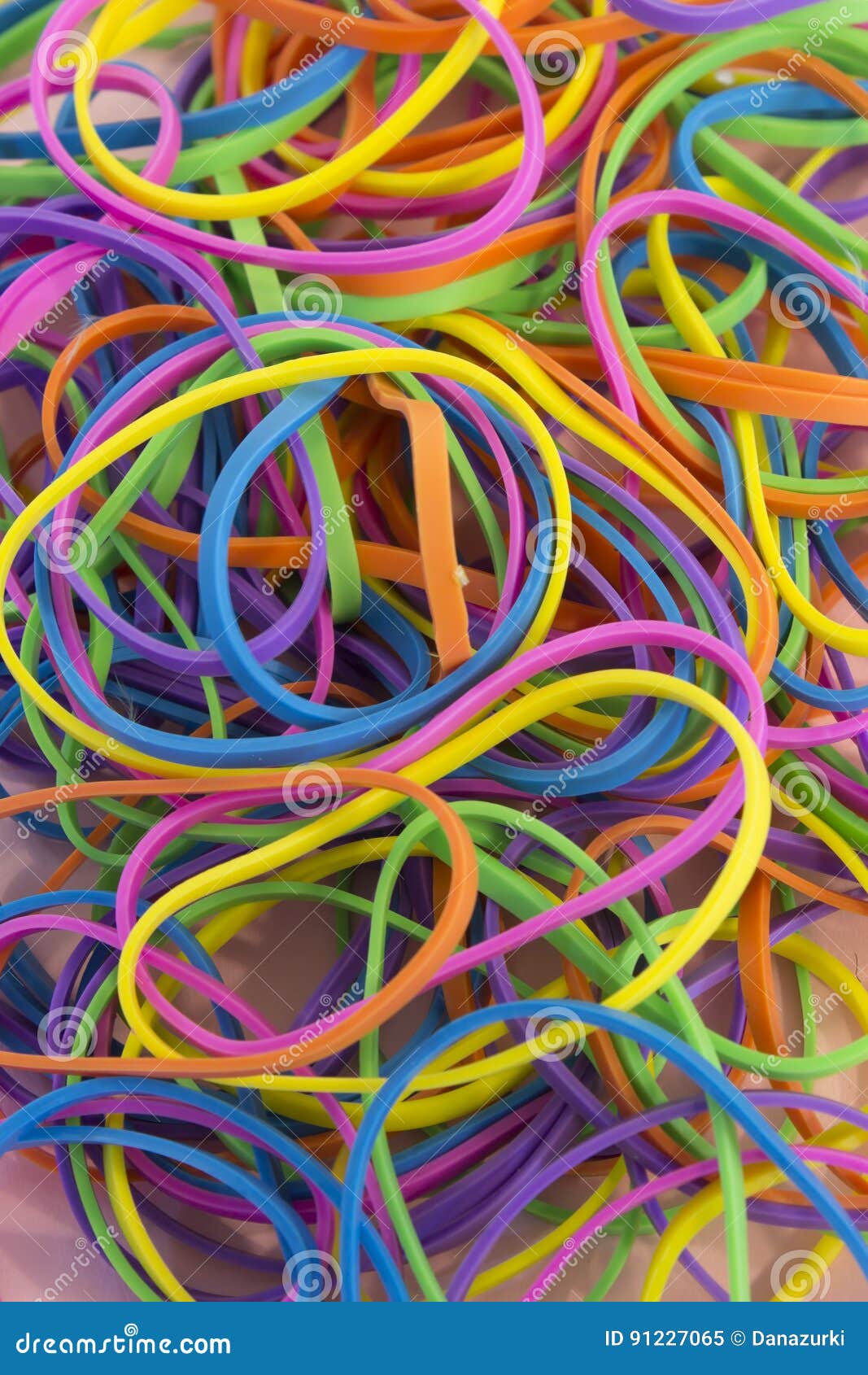 Neon Colored Elastic Rubber Bands Stock Image - Image of purple ...