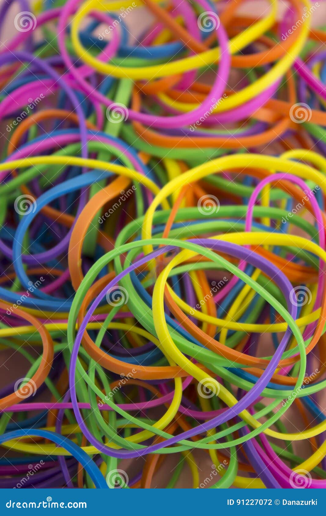 Neon Colored Elastic Rubber Bands Stock Photo - Image of stationery ...