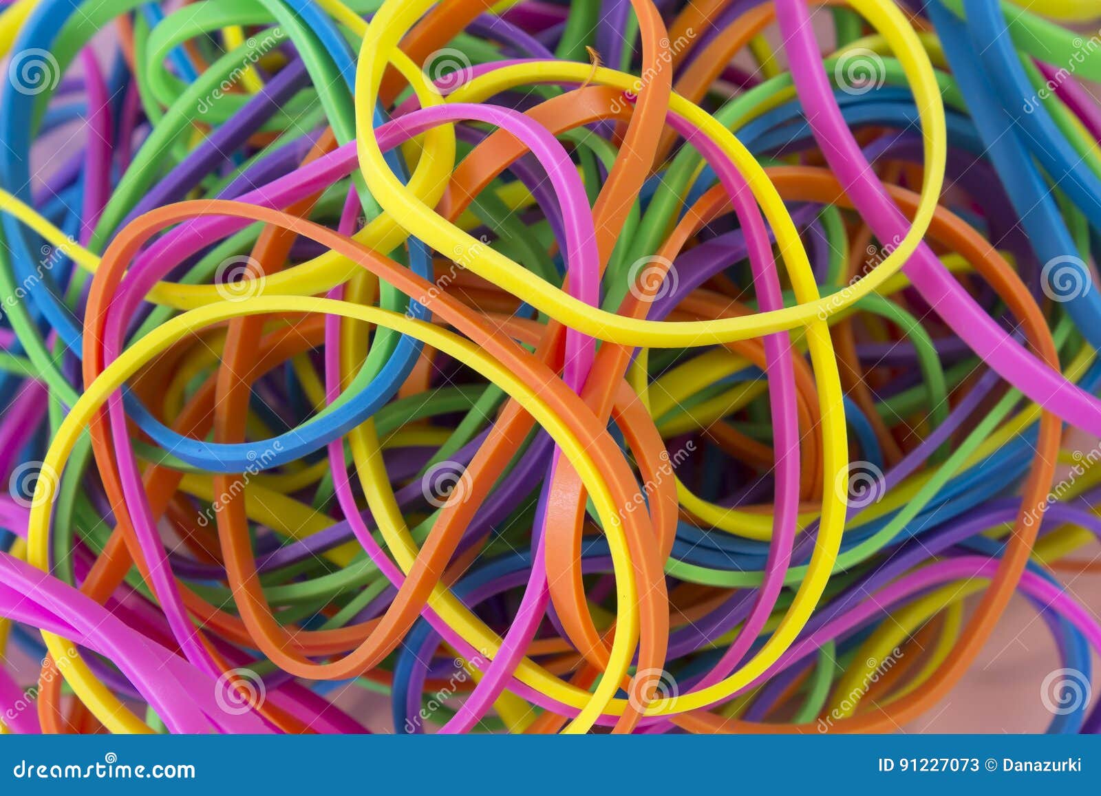Neon Colored Elastic Rubber Bands Stock Image - Image of pile, heap ...