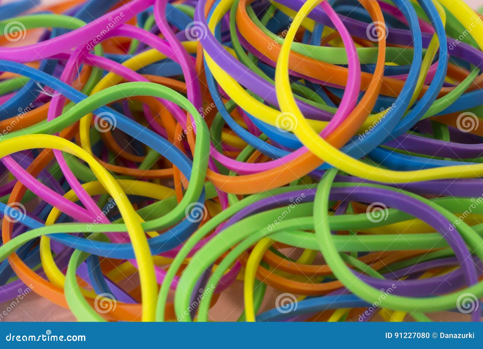 Neon Colored Elastic Rubber Bands Stock Photo - Image of purple, pile ...
