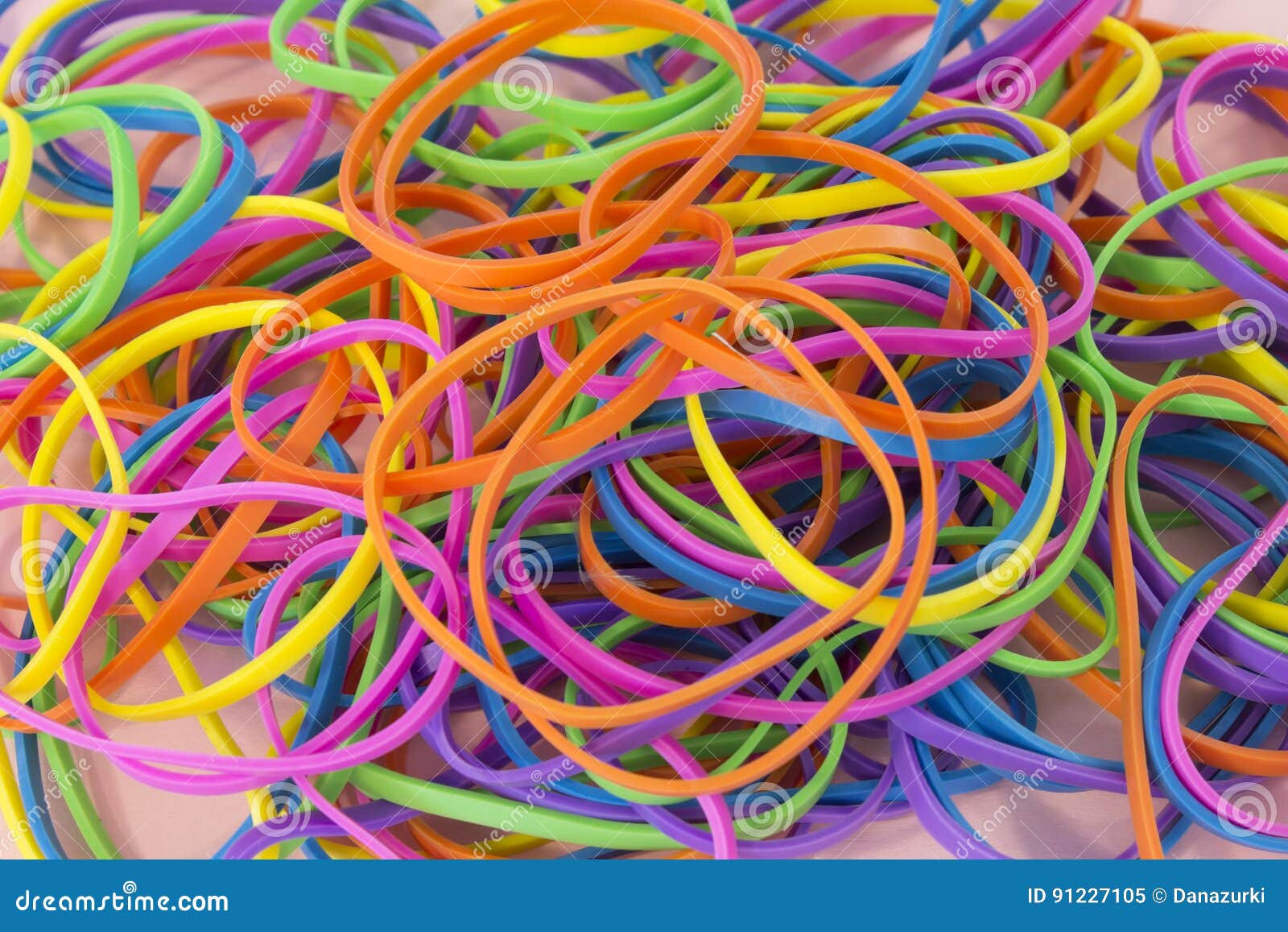 Neon Colored Elastic Rubber Bands Stock Image - Image of color, orange ...