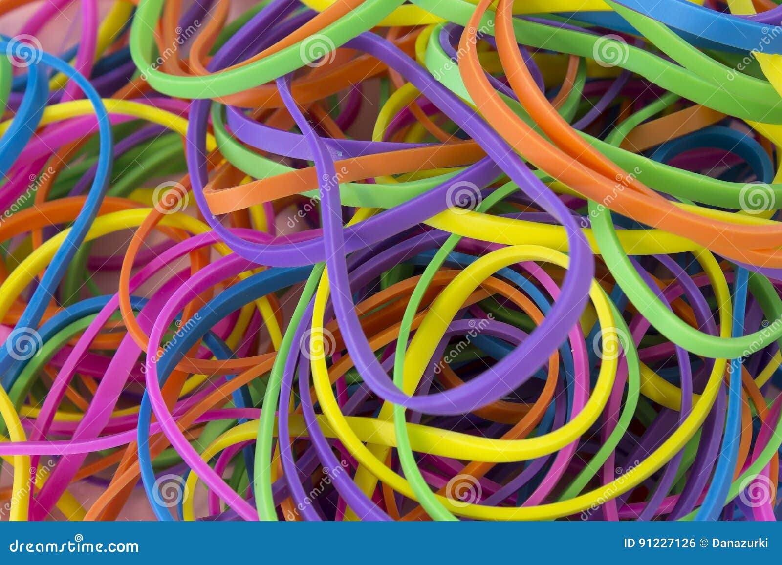 Neon Colored Elastic Rubber Bands Stock Photo - Image of background ...