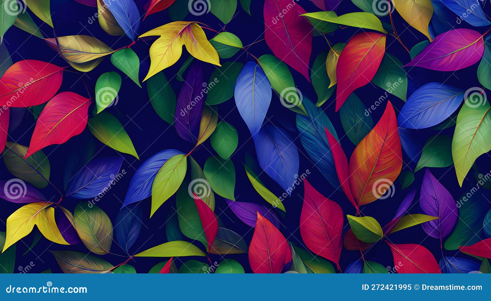 A Neon Colored Leaves Border with Ample Copy Space Crafted by ...