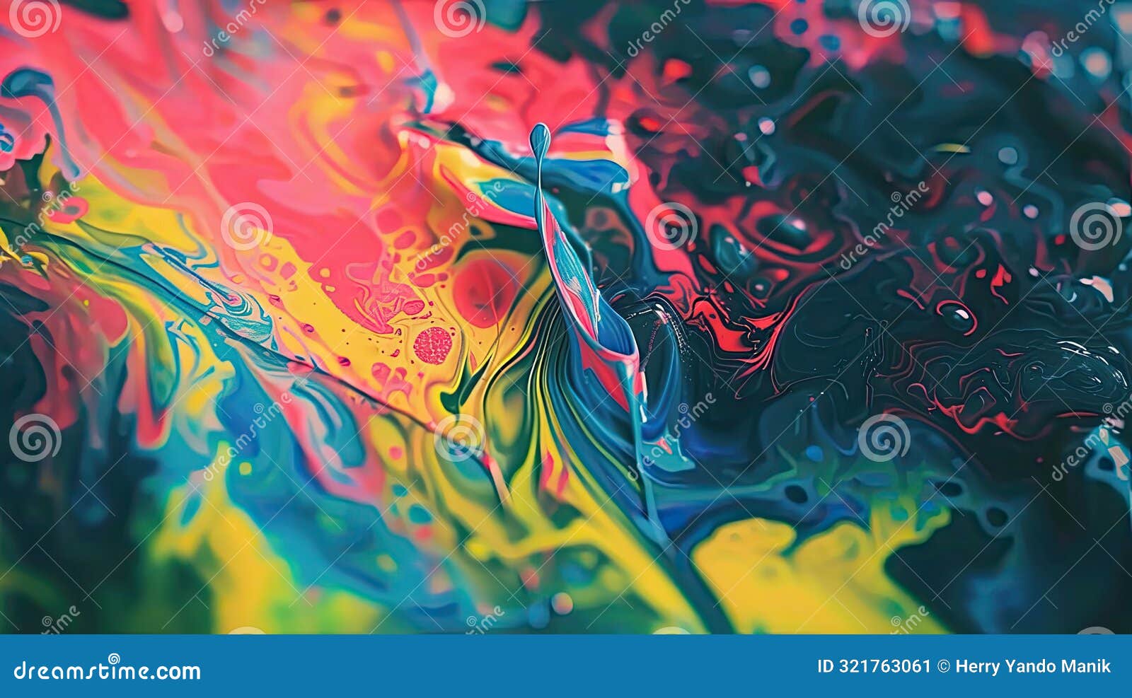 Neon-colored Liquid Mixing, Creating a Mesmerizing Psychedelic Effect ...