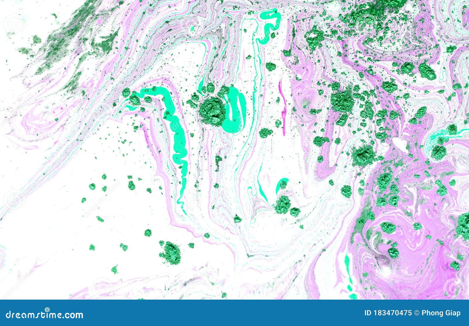 Neon Colored Marble Pattern with Golden Glitter. Fluorescent Liquid ...