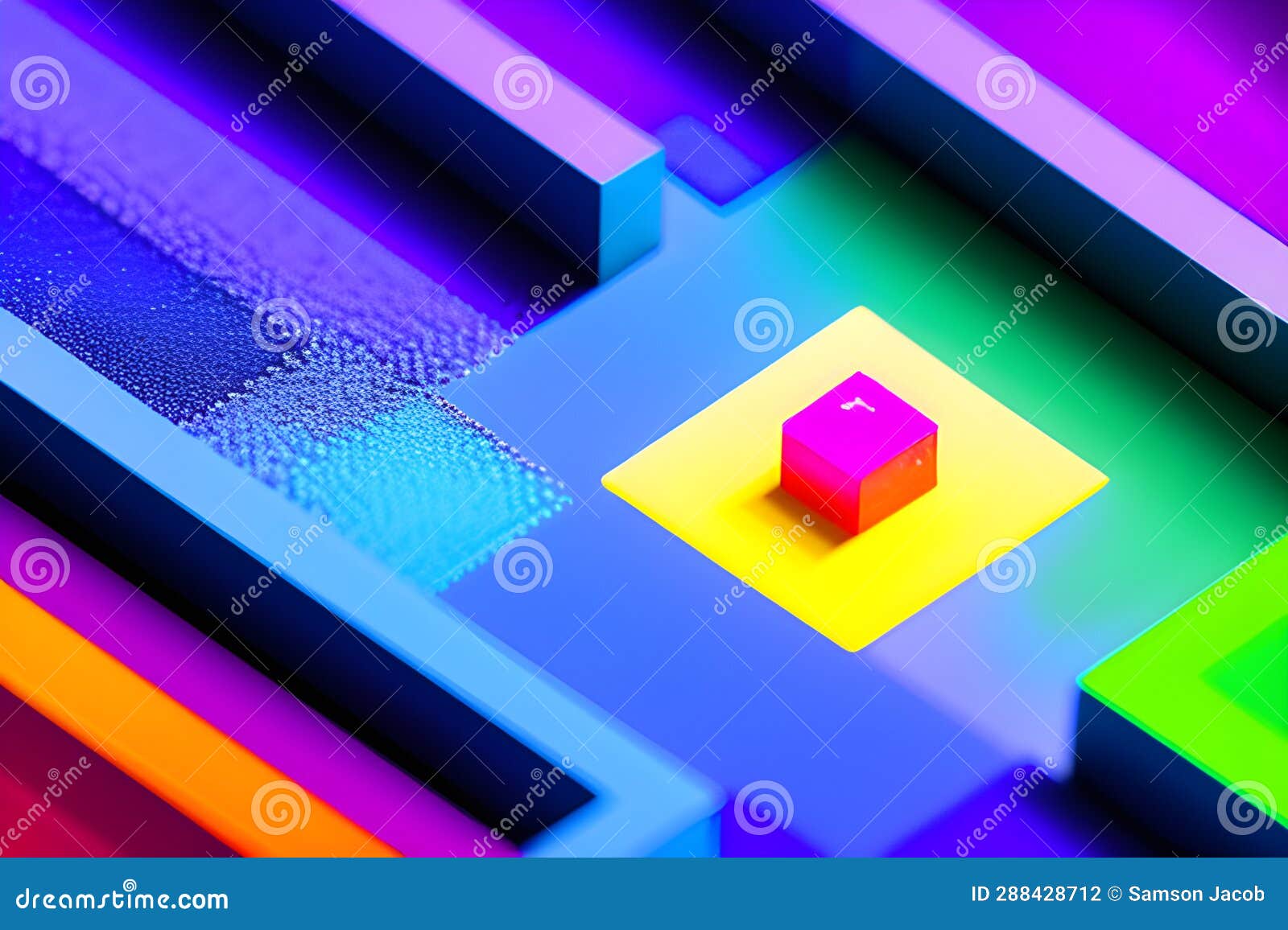 Neon Colored Technology Pixel Art Generative Ai Stock Illustration ...