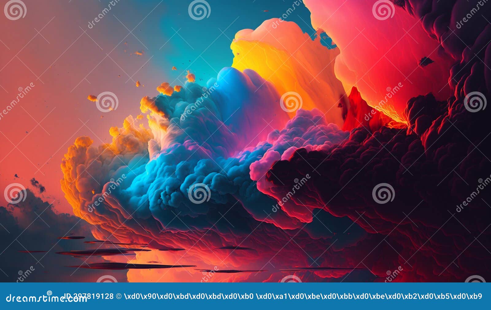 Neon Colorful Clouds. Multicolored Clouds.Generative AI Stock Photo ...