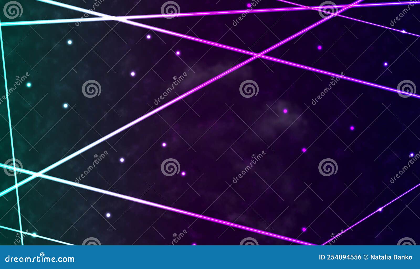 Neon Colorful Lines with Dots, Abstract Background Stock Photo - Image ...