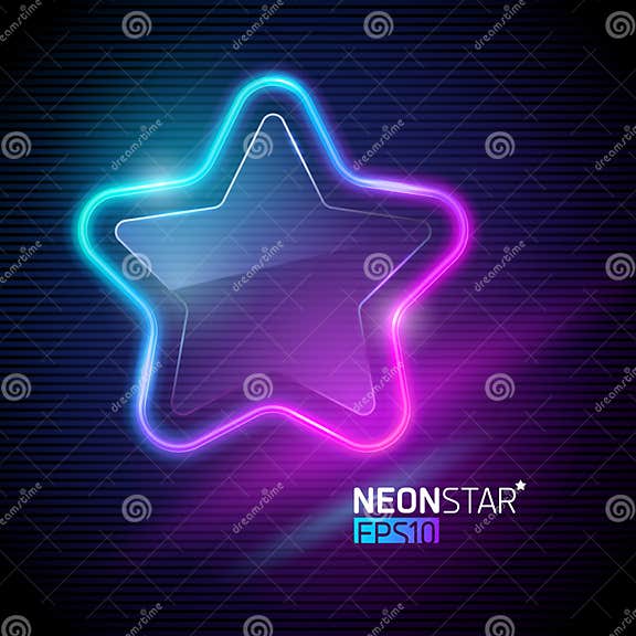 Neon colorful star stock vector. Illustration of glossy - 20748200
