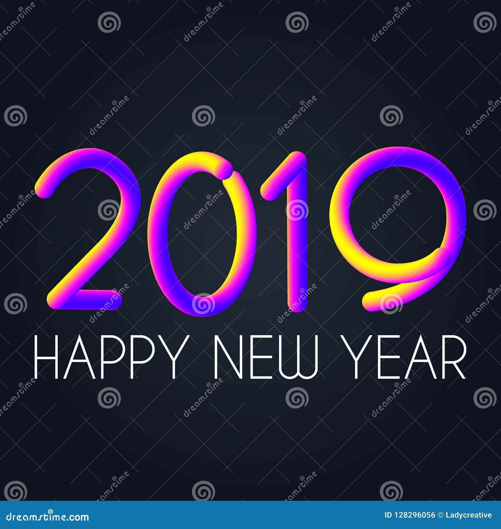 2019 Neon Colors, 3d Style Vector Stock Vector - Illustration of ...