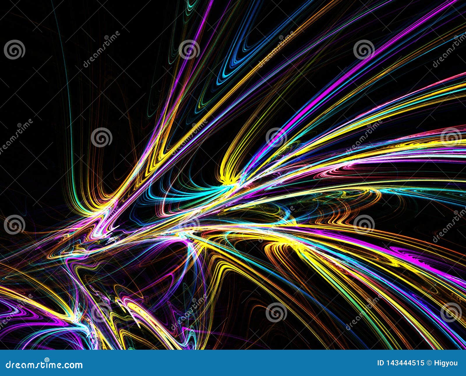 Neon Colors Dynamic Abstract Stock Illustration - Illustration of long ...
