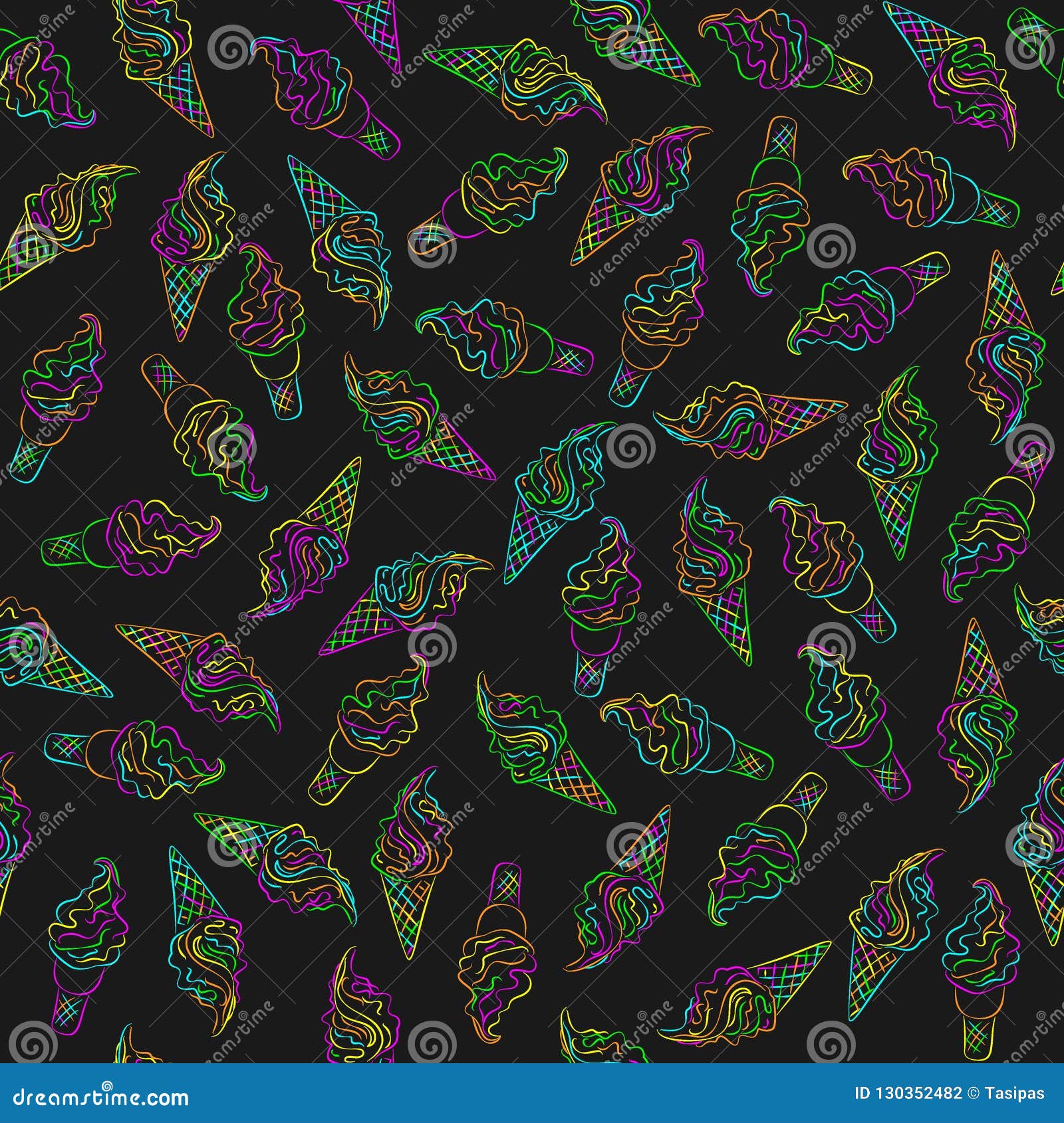 Neon Ice Cream Pattern Stock Illustrations – 242 Neon Ice Cream Pattern ...