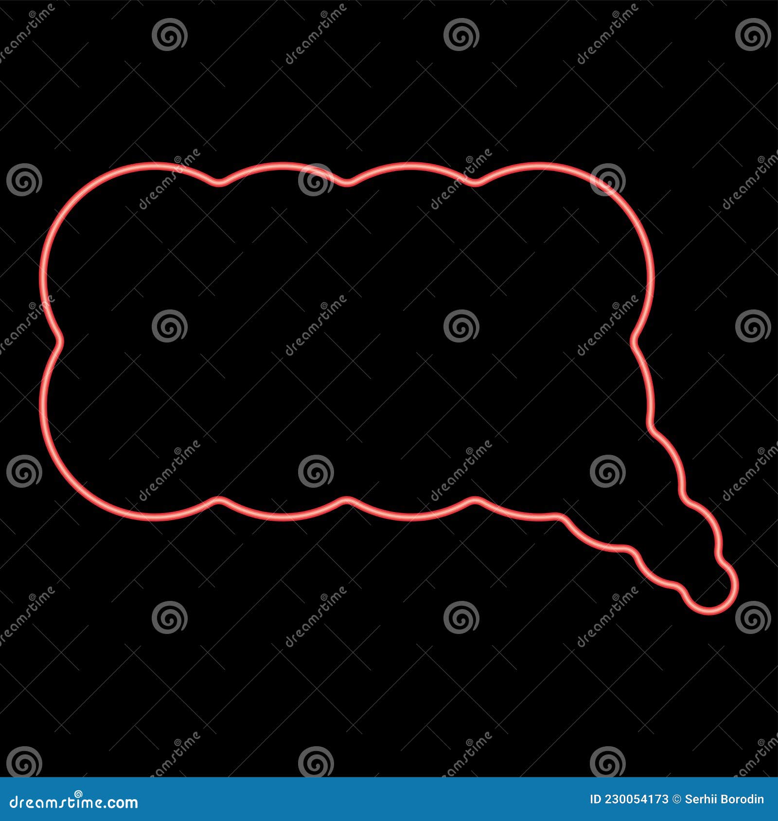 Neon Comment Red Color Vector Illustration Flat Style Image Stock ...