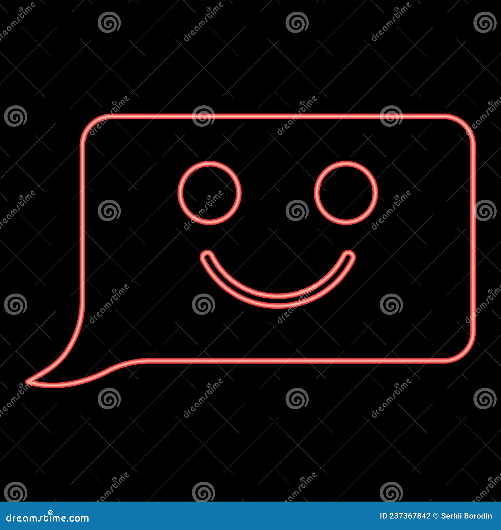 Neon Comment Smile Message Red Color Vector Illustration Image Flat ...