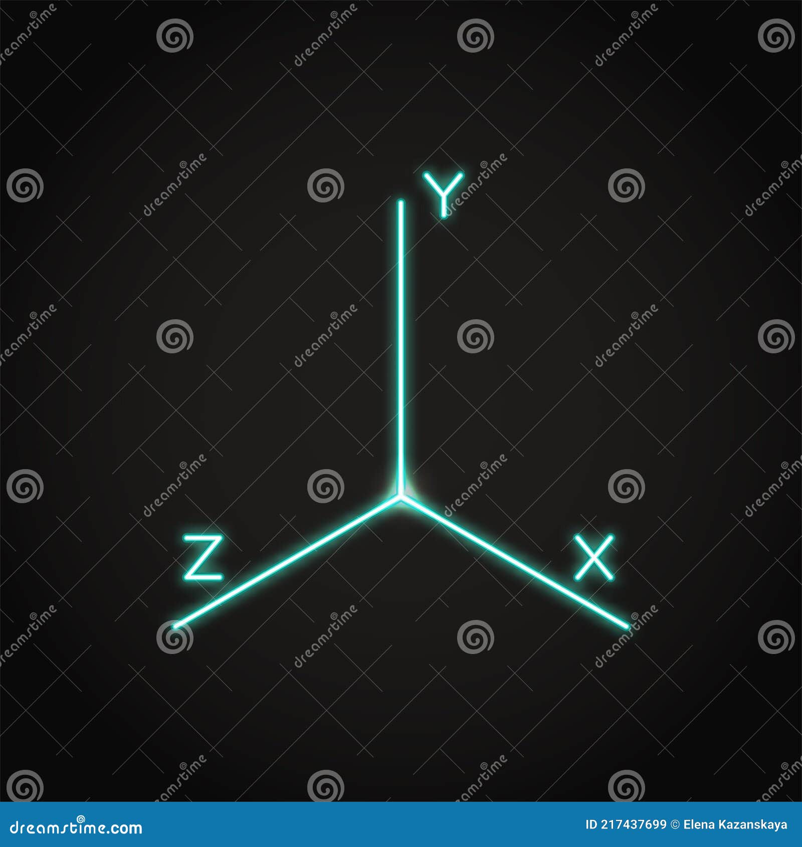Neon Coordinate Axis Icon in Line Style Stock Vector - Illustration of ...